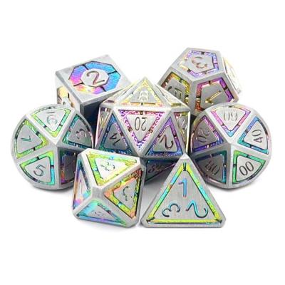China Custom Logo Zinc Alloy Metal Dice Set 7PCS Polyhedral RPG Dice for Dungeons & Dragons for sale
