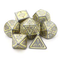 China Customizable Logo Zinc Alloy Metal Dice Set 14-20mm Size 7-Piece Polyhedral Dice for RPG Games for sale