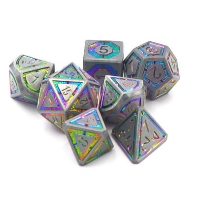 China 7PCS Polyhedral Metal Dice Set in 14-20mm Size with Custom Color & Logo for DND RPG Games for sale