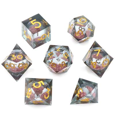 China Customized Color and Logo Printed 7 RPG Polyhedral Resin Dice Set for DND Games for sale