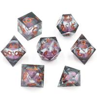 China Customized Color and Logo Printed 7 RPG Polyhedral Resin Dice Set for DND Games for sale