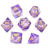 China Customized Color and Logo Printed 7 RPG Polyhedral Resin Dice Set for DND Games for sale