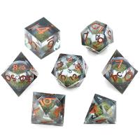China Customized Color and Logo Printed 7 RPG Polyhedral Resin Dice Set for DND Games for sale