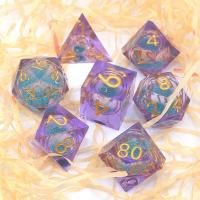 China Customizable Color and Logo Resin Dice Set with Polyhedron Design for DND and Tabletop RPG Games for sale