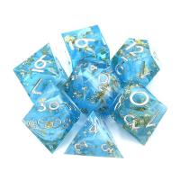 China Custom Logo Liquid Core Resin Dice Set 14MM-20MM Polyhedral DND Dice for RPG Games for sale