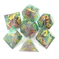 China Custom Logo Liquid Core Resin Dice Set 14MM-20MM Polyhedral DND Dice for RPG Games for sale