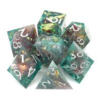 China Custom Logo Liquid Core Resin Dice Set 14MM-20MM Polyhedral DND Dice for RPG Games for sale
