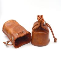 China Large Custom Logo Cowhide Dice Bag 7.5*11cm Portable DnD Dice Cup for Dungeons and Dragons for sale