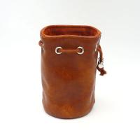 China Large Custom Logo Cowhide Dice Bag 7.5*11cm Portable DnD Dice Cup for Dungeons and Dragons for sale