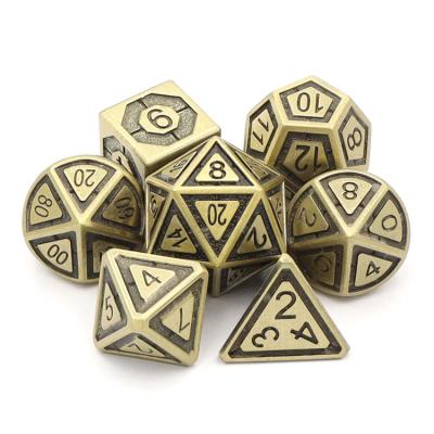 China Wholesale Solid Zinc Alloy Metal Dice Set - 14-20mm Polyhedral DND Dice with Customized Logo Options for sale