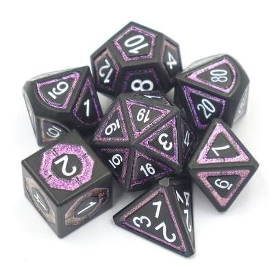 China Customized Size Zinc Alloy Metal Dice Set with Customized Logo for DND and RPG Games for sale