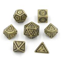 China Zinc Alloy Metal Dice Set with Customized Color and Square Corners for DND RPG Tabletop Games for sale