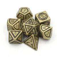 China Zinc Alloy Metal Dice Set with Customized Color and Square Corners for DND RPG Tabletop Games for sale
