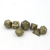 China Zinc Alloy Metal Dice Set with Customized Color and Square Corners for DND RPG Tabletop Games for sale