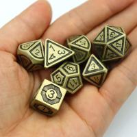 China Zinc Alloy Metal Dice Set with Customized Color and Square Corners for DND RPG Tabletop Games for sale