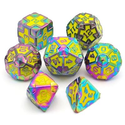 China Customized Logo Zinc Alloy Metal Dice Set D4-D20 for Role-Playing Board Games for sale