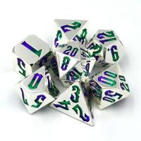 China Customizable Zinc Alloy Electroplating Dice Set for DND Games with Polyhedral Design for sale