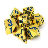 China Customizable Zinc Alloy Electroplating Dice Set for DND Games with Polyhedral Design for sale
