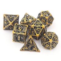 China Wholesale Brass Hollow Dice Set - Customized Color Engraved Polyhedral Dice for DND RPG MTG for sale