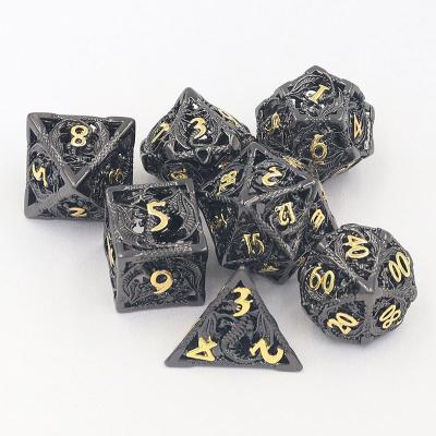 China Brass Hollow Dice Set with Customized Color and Engraved Craft - Perfect for DND and RPG Games for sale