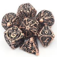China Brass Hollow Dice Set with Customized Color and Engraved Craft - Perfect for DND and RPG Games for sale