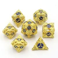China Custom Copper Material Hollow Dice Set with Polyhedral Shape and Customized Color for DND Games for sale