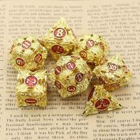 China Custom Copper Material Hollow Dice Set with Polyhedral Shape and Customized Color for DND Games for sale