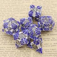 China Custom Copper Material Hollow Dice Set with Polyhedral Shape and Customized Color for DND Games for sale