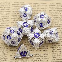 China Custom Copper Material Hollow Dice Set with Polyhedral Shape and Customized Color for DND Games for sale