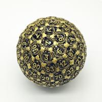 China Custom Brass Metal D100 Dice 5cm Polyhedral for DND RPG with Customized Color for sale