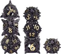 China Customized Color Brass Material Hollow Dice Set with Customized Logo for DND RPG Games for sale
