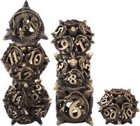 China Customized Color Brass Material Hollow Dice Set with Customized Logo for DND RPG Games for sale