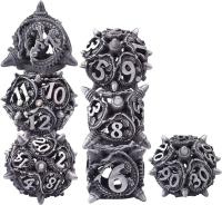 China Customized Color Brass Material Hollow Dice Set with Customized Logo for DND RPG Games for sale