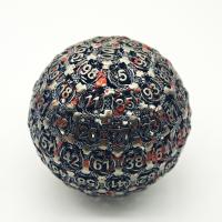 China Customized Color Brass Material D100 Dice for DND RPG Hollow Spherical Dice for sale