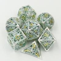 China Customized Logo Copper Material 14mm-20mm Size Metal Hollow Dice Polyhedral Dice for DND Games for sale