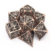China Customized Color Metal Hollow Dice Set with Polyhedral Shape for DND RPG Games for sale