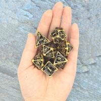 China Brass Material Hollow Dice Set 16MM-20MM Size with Customized Logo for DND RPG Games for sale
