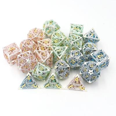 China Brass Material Hollow Dice Set 16MM-20MM Size with Customized Logo for DND RPG for sale
