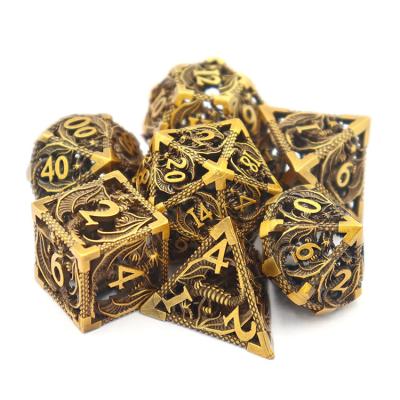 China Brass Material Hollow Dice Set 16MM-20MM Size with Customized Logo for DND RPG for sale