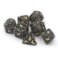 China Brass Material Hollow Dice Set 16MM-20MM Size with Customized Logo for DND RPG for sale