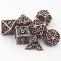 China Brass Hollow Dice Set with Customized Logo and 16MM-20MM Size for DND RPG Games for sale