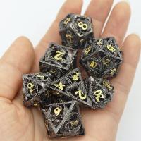 China Custom Logo Brass Hollow Dice Set for DND RPG Games in 16MM-20MM Size for sale