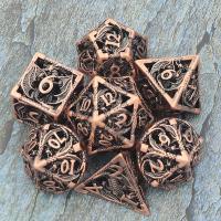 China Brass Material Hollow Dice Set 16MM-20MM Size with Customized Logo for DND RPG Games for sale