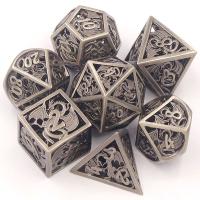 China Brass Hollow Dice Set with Customized Logo and 16MM-20MM Size for DND RPG MTG for sale