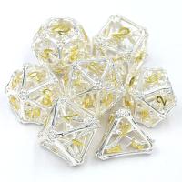 China Brass Hollow Dice Set with Customized Logo and 16MM-20MM Size for DND RPG MTG for sale