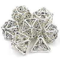 China Brass Hollow Dice Set with Customized Logo and 16MM-20MM Size for DND RPG MTG for sale