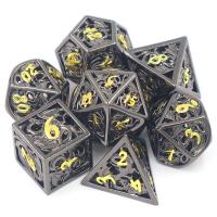 China Wholesale Custom Brass Hollow Dice Set for D&D RPG MTG with Custom Logo in 16mm-20mm Sizes for sale