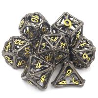 China Wholesale Custom Brass Hollow Dice Set for D&D RPG MTG with Custom Logo in 16mm-20mm Sizes for sale