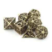 China Copper Material Hollow Dice 7-Piece Set with Customized Color for Dungeons and Dragons RPG Games for sale
