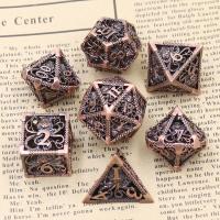 China Copper Material Hollow Dice 7-Piece Set with Customized Color for Dungeons and Dragons RPG Games for sale